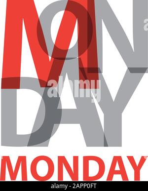 Vector monday. Broken text Stock Vector Image & Art - Alamy