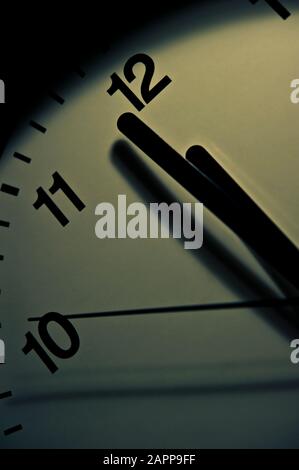 pocket watch indicating one minute to midnight, concept for doomsday ...