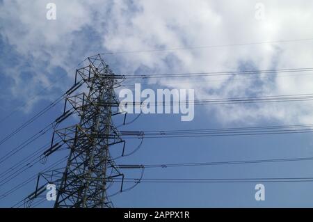 High voltage wire rack Stock Photo - Alamy