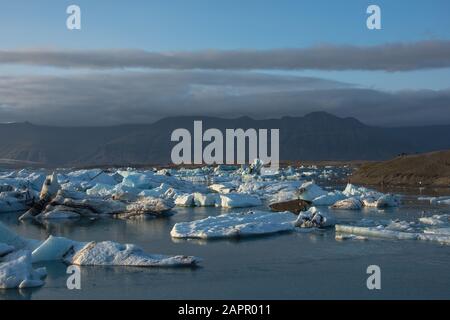 Beautiful cold landscape picture of icelandic glacier lagoon bay Stock ...