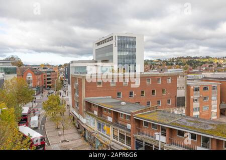 A high level view over Exeter city centre Stock Photo - Alamy