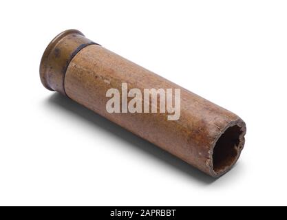 Old Cardboard Shotgun Shell Isolated on White Background Stock Photo ...