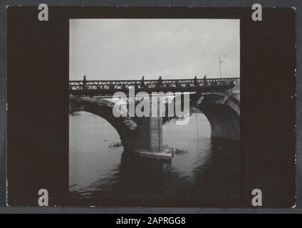 Devastations: bridges. 1940 Emergency bridges built over destroyed ...