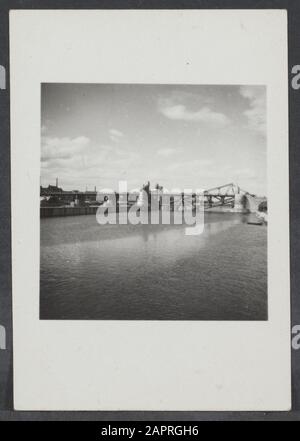Devastations: bridges. 1940 Emergency bridges built over destroyed ...