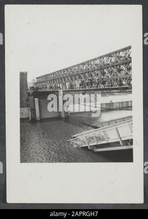 Devastations: bridges. 1940 Emergency bridges built over destroyed ...