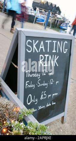 Skating rink sign direction Stock Photo - Alamy