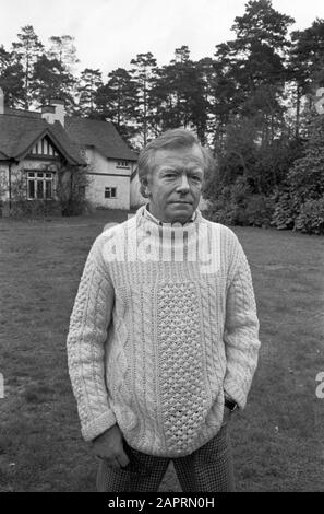Peter Barkworth English actor on a film set in the Home Counties while ...
