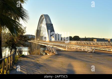 The Lusitania Bridge built in 1991 over the Guadiana River in Merida ...