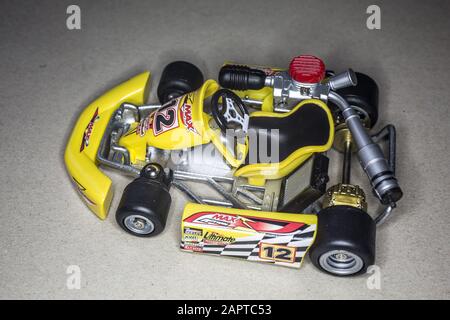 yellow kart racing car Stock Photo - Alamy