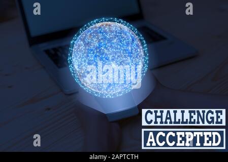 Handwriting text writing Challenge Accepted. Conceptual photo to ...