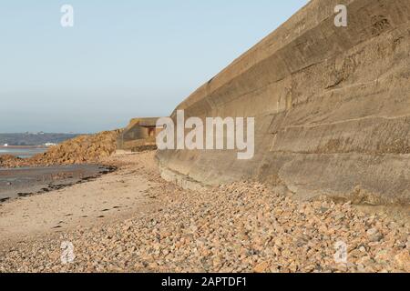 German WWII fortifications, St Ouens, Jersey, Channel Islands. Bunker ...