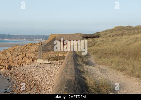 German WWII fortifications, St Ouens, Jersey, Channel Islands. Bunker ...