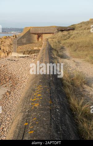 German WWII fortifications, St Ouens, Jersey, Channel Islands. Bunker ...