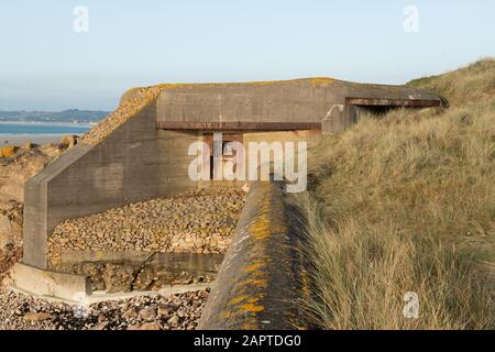 German WWII fortifications, St Ouens, Jersey, Channel Islands. Bunker ...