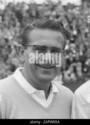 Tennis champion Jaroslav Drobny with his Wimbledon Cup after winning ...