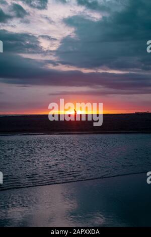 Indonesia, Bali, Pantai Berawa beach, Panoramic view of beach with ...