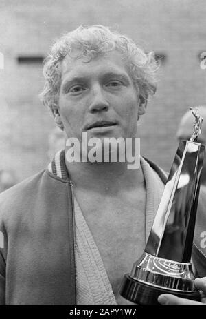 Judo Dutch championships all categories. Wim Ruska with cup Stock Photo ...