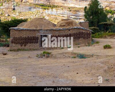 Sinkata village in Tigray landscape. View from Debre Damos monastery ...