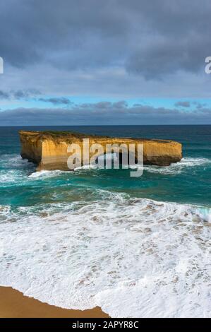 Famous rock formation of London Bridge in Port Campbell National Park ...