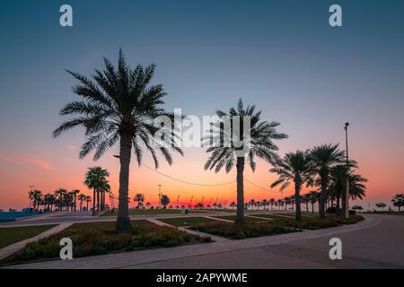 Al khobar Corniche Park Morning view. City Khobar, Saudi Arabia Stock ...