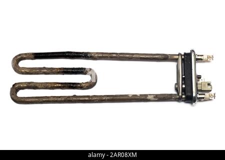 Burnt detail of a washing machine, isolated Stock Photo - Alamy