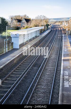 Glynde railway station in the South Downs near Lewes in Sussex, England ...