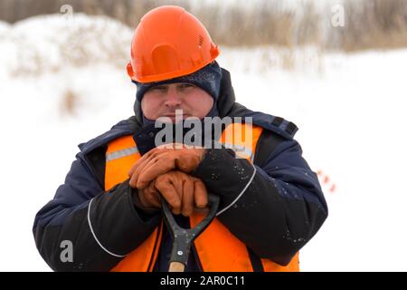 Portrait of a fitter with a bogr Stock Photo - Alamy