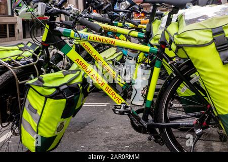Paramedic Cycle response unit bikes Smithfield Ambulance Station London ...
