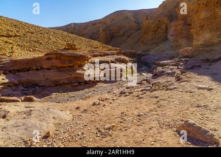 View of the Nahal Shani (desert valley, near the Red Canyon). Eilat ...