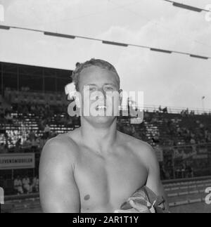 European Swimming Championships, Frank Wiegand (East Germany) header ...
