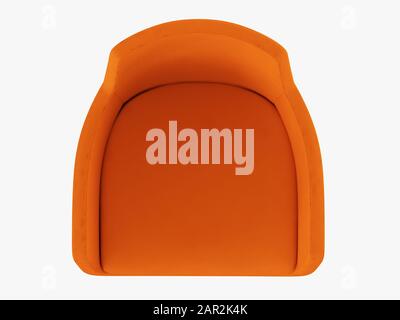 Orange chair with iron legs top view 3d rendering Stock Photo - Alamy