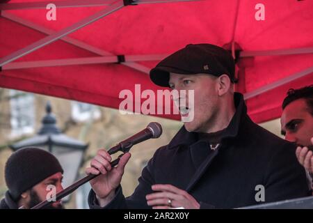 Sam Tarry, Labour MP for Ilford South speaking outside the Old Bailey ...
