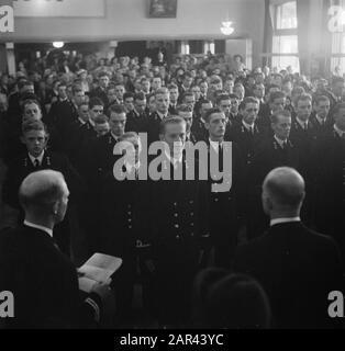 Royal Institute for the Navy at Den Helder. Swearing in of officers, 14 September 1950, oaths ...