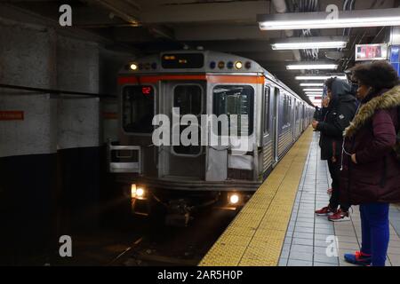 A SEPTA Broad Street Line train pulls into Walnut-Locust station Stock ...
