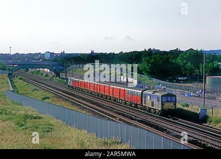 A pair of class 73 electro diesel locomotives top and tailing the a ...