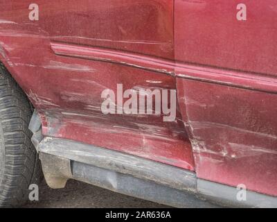 Sheet metal damage car accident Stock Photo - Alamy