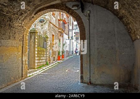 Archway in Trasacco in Italy Stock Photo - Alamy
