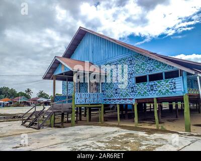 Traditional Dayak tribal culture. Ancient detail painting of the Dayak ...