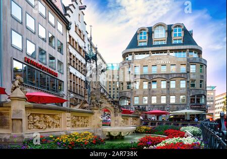 Cologne, Germany, 09/15/2019: The little house gnomes fountain in the ...