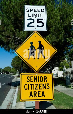 Watch for elderly people Caution Sign - Diamond shape aged traffic sign ...