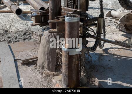 Close up of drill rig and slurry on Navy Pier Stock Photo - Alamy