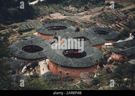 Traditional Tulou building is the unique dwellings of Hakka in Fujian ...