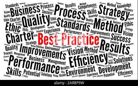 Best practice word cloud illustration Stock Photo - Alamy