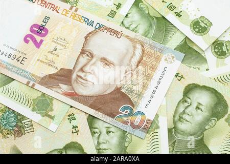 20 Chinese yuan, renminbi, the currency of the People's Republic of ...