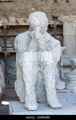 Detail of Pompeii site. The city of was destroyed and completely buried ...
