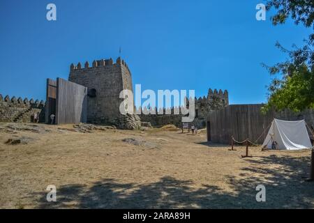 Trancoso, Portugal - 08 17 2014: View of the castle of Trancoso ...