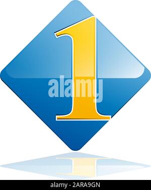 Vector sign number one, square edge Stock Vector Image & Art - Alamy