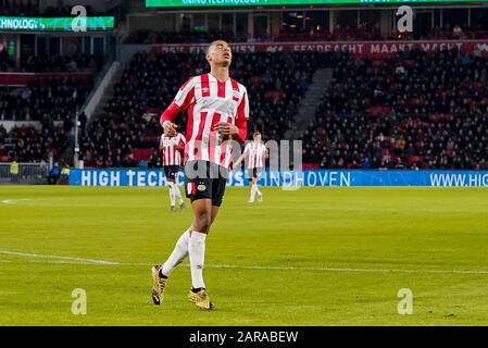 Cody Gakpo of PSV Eindhoven missing a penalty during PSV Eindhoven v FC ...
