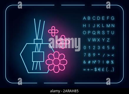 Aromatherapy neon light icon. Floral scent. Essential oils. Aromatic ...