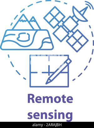 Remote sensing satellite gradient linear vector icon Stock Vector Image ...
